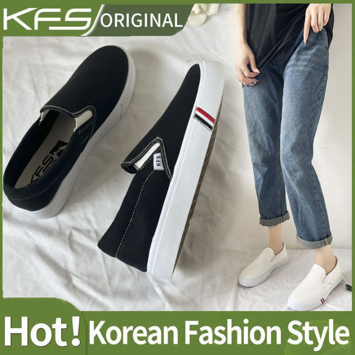 KFS Slip On Sneakers For Women Canvas Rubber High-quality | Lazada PH
