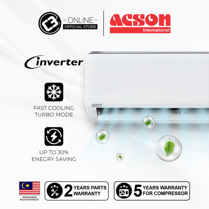 (WEST)Acson R32 Inverter Avo NF Series Aircond(With Wifi) 1.0HP, 1.5HP ...