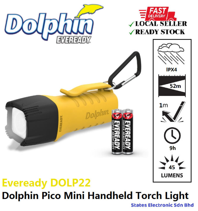 Eveready DOLP22 Dolphin Pico Mini Handheld Torch Light 45 Lumens Water ...