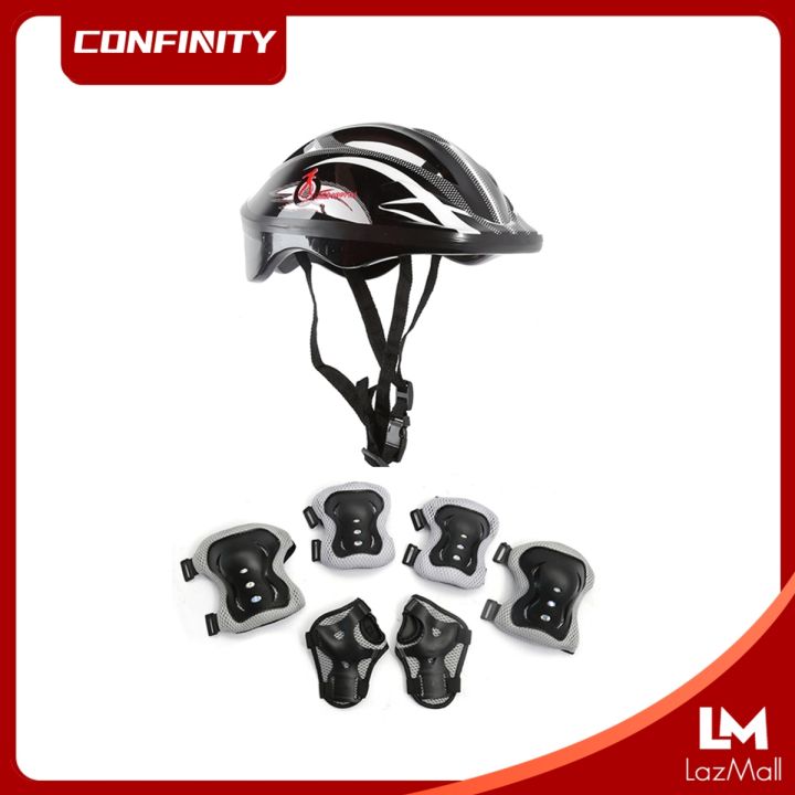 CONFINITY 7Pcs Outdoor Sport Kid's Protective Gear Set Helmet Knee ...