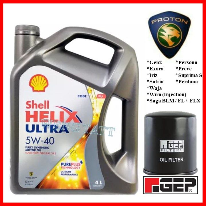 [Super] Shell Super 5w40 4L Fully Synthetic Engine Oil Minyak Hitam Enjin Kereta car Proton x70 ...