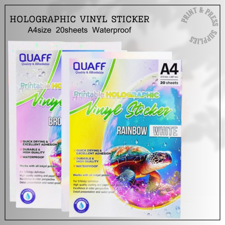 PP Supplies- A4 Size Waterproof QUAFF Printable Hologram Vinyl Inkjet ...