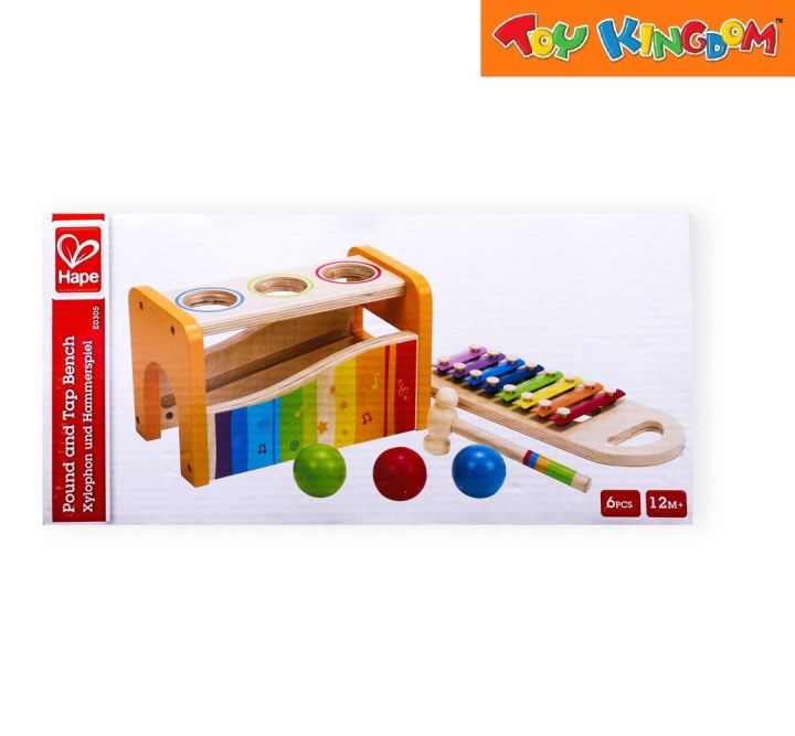 Hape Pound and Tap Bench with Slide-out Xylophone | Lazada PH