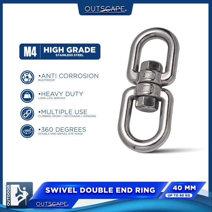 OUTSCAPE® Stainless Steel 304 Swivel Ring Double Round Rigging Hoist ...