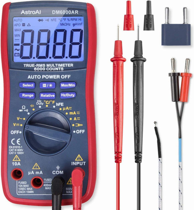 AstroAI Digital Multimeter, TRMS 6000 Counts Volt Meter Manual and Auto ...