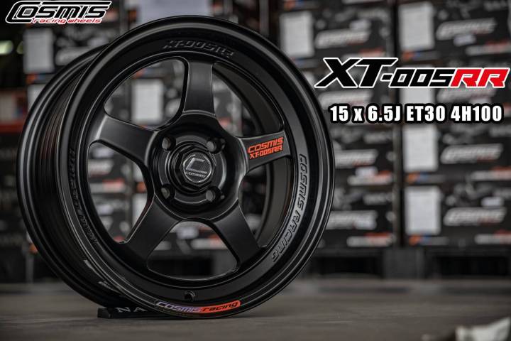 ล้อแม็กขอบ15 ล้อเบา ด่วนโปรส่งฟรี (ราคา4วง) 15x6.5 4h100 ET+30 CB67.1 สีดำตัวหนังสือแดง ยี่ห้อ ...