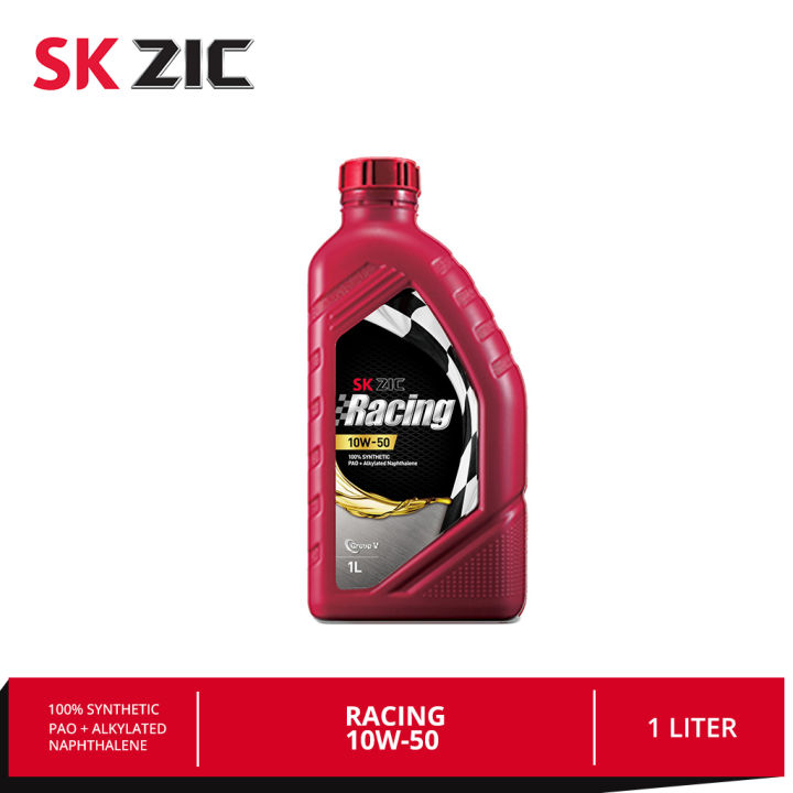 SK ZIC Racing 10W-50 1 Liter 100% Synthetic Engine Oil for Gasoline ...