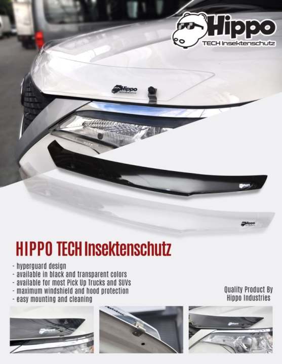 Toyota Hilux / Conquest / Rocco 2016-2020 Clear Hippo Bug Guard / Hood ...