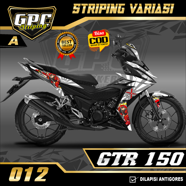 Sticker Striping Sticker Lis Variasi Honda Supra GTR 150 -Desain Skull ...