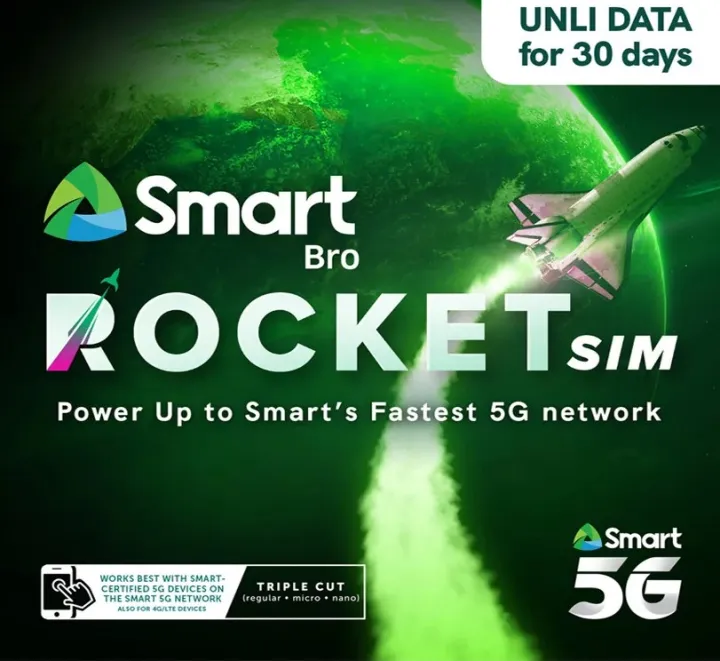 Smart Rocket SIM / Smart 5G Sim - with Free Text/Call // 20GB // UNLI ...