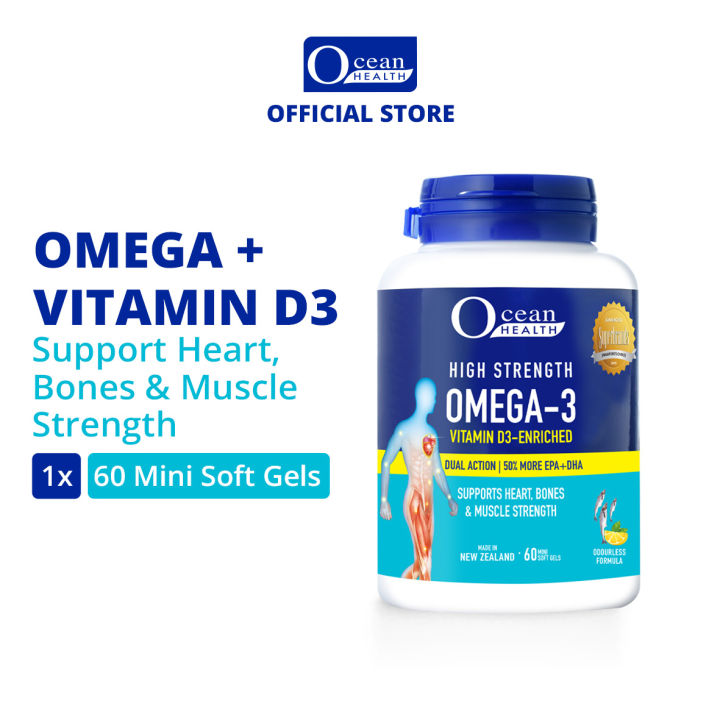 High Strength Omega-3 Vitamin D3-Enriched (60s)- Ocean Health (For ...