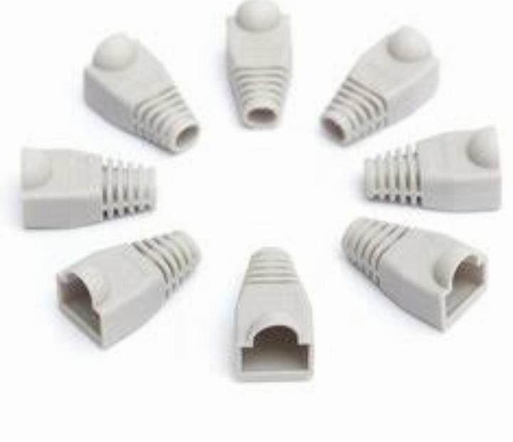 (100pcs) White rj45 rubberboots rubber boots plug boots caps for Cat5e ...