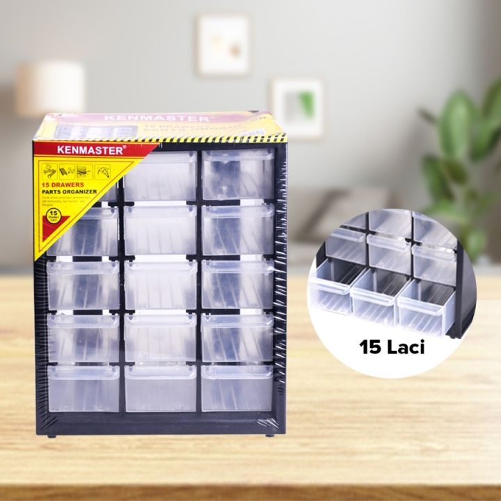 Kenmaster Rak Drawer 15 Susun - Kotak Sparepart Kotak Penyimpanan ...