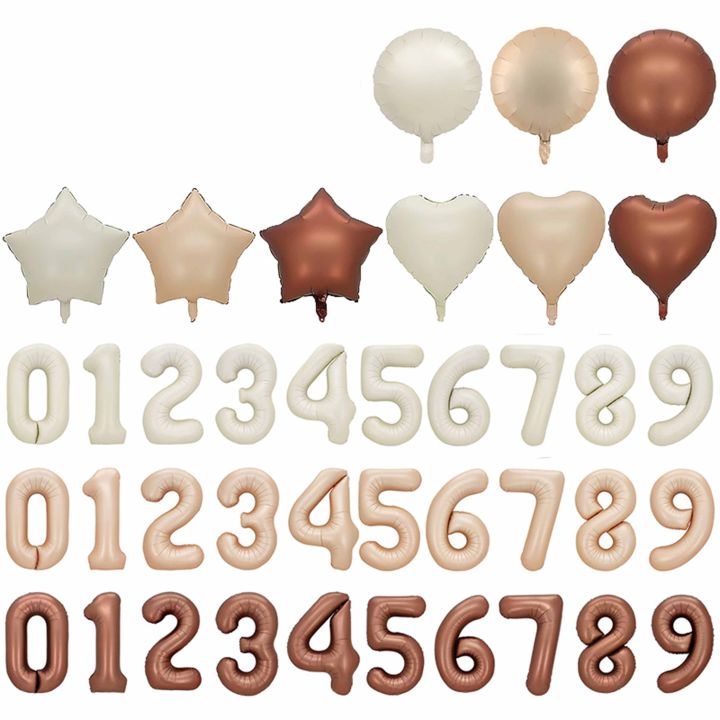 40inch Cream Caramel Chocolate Color Theme Number Balloons For Party ...