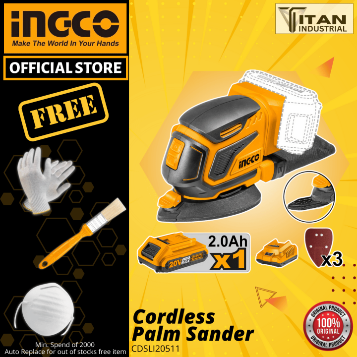 INGCO Cordless Palm Sander CDSLI20511 • Tm ss | Lazada PH