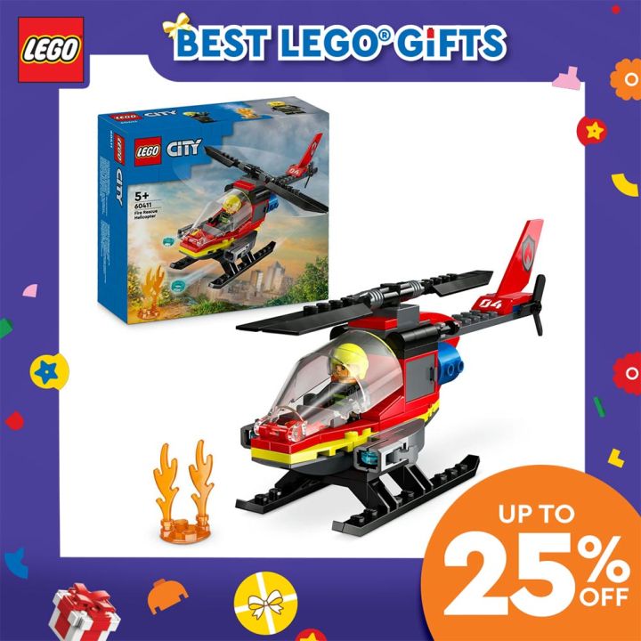 1031 LEGO City 60411 Fire Rescue Helicopter Building Set (85 Pieces ...