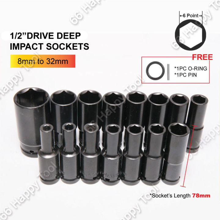 8-32mm 1/2" Standard Drive Deep Impact Socket 78mm 6 Point Wrench Box ...