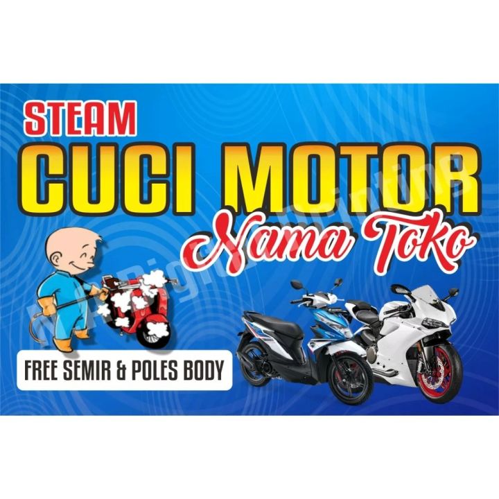 CETAK SPANDUK CUCI MOTOR FREE DESAIN | Lazada Indonesia