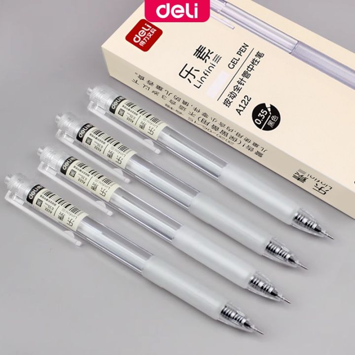 Deli 0.35mm Ballpen Black Student Writing PenPress Gel Pen Stationery School Supplies 1Pc A122 ...
