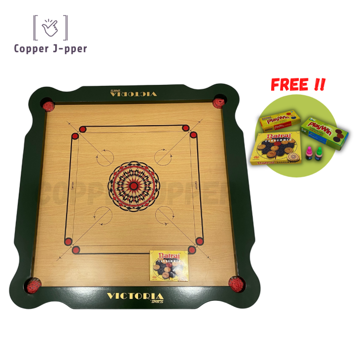 Victoria Carrom Board 92cm X 92cm X 3.6cm With Carom Men And Striker ...