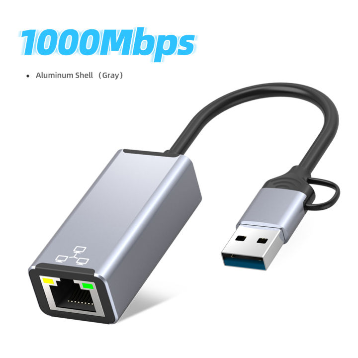 USB/Type C Sang RJ45 Ethernet 100/1000Mbps Cho Máy Tính Xách Tay Pc ...