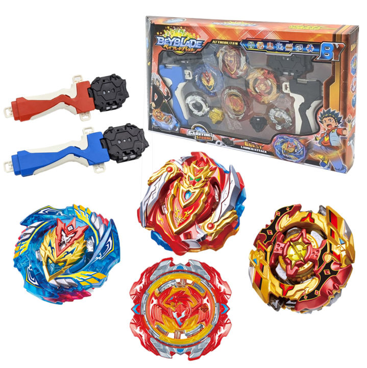 Bộ 4 Con quay BEYBLADE - 2 tay phóng - 1 sàn đấu - Con quay vòng xoay ...