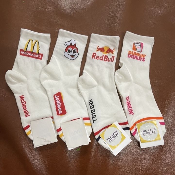 ♦☂ Korean Socks- Brand Logo Dunkin Jollibee McDo Redbull Socks - Iconic ...