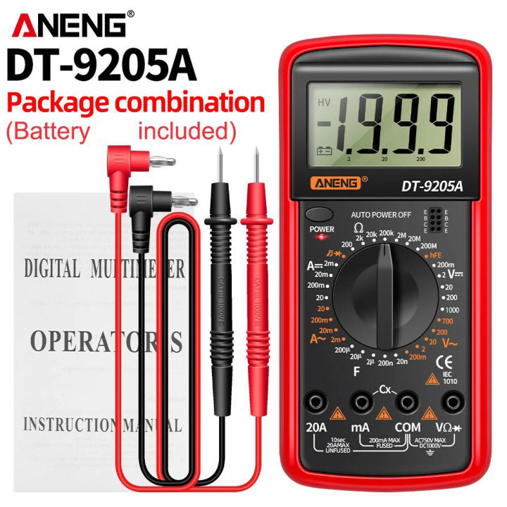 DT9205A Multimeter Digital +BATERAI MULTITESTER DIGITAL / MULTIMETER ...