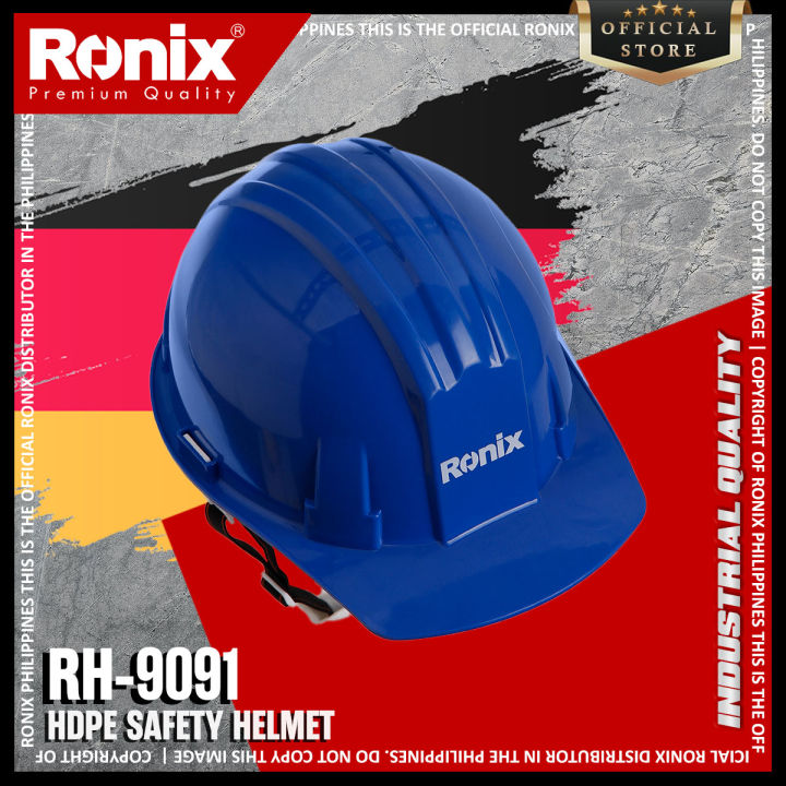 Ronix RH-9091 Safety Helmet, PE, Blue made of strong, yet ultra-light that covers longer terms ...