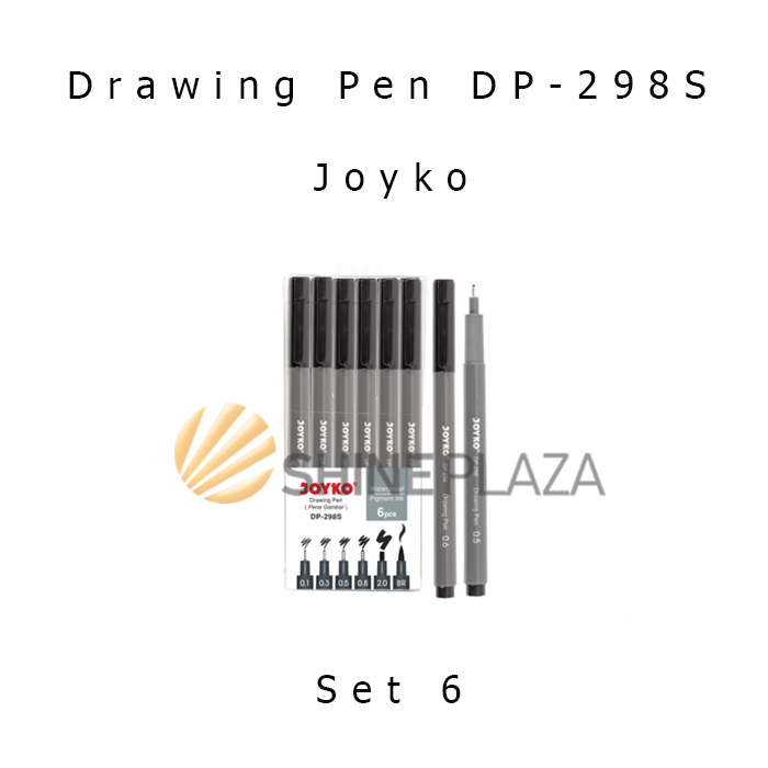 Drawing Pen Set Joyko DP-298S - Pulpen Spidol Gambar Hitam Joyko ...