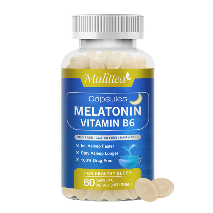 Mulittea Melatonin 6mg with Vitamin B6 Promotes Restful Sleep & Sleep ...