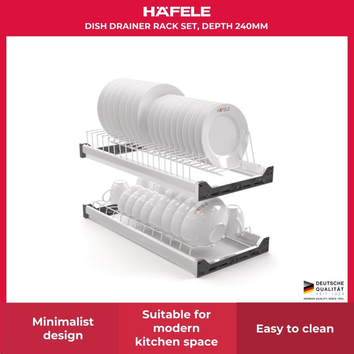 Hafele Stainless Steel 2 Tier Drip Off Dish Drainer – Wall Cabinet Rack ...