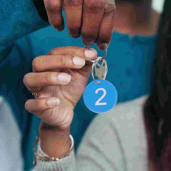 30 Pcs Digital Label Key Labels Tags Number Plate Id Metal Rings Sky ...