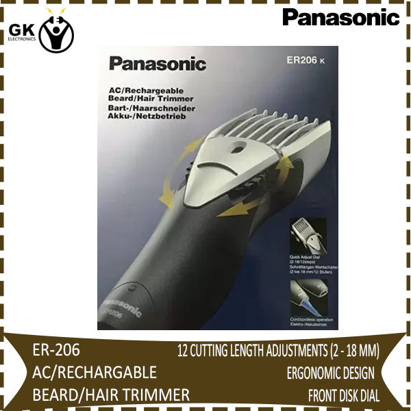 PANASONIC ER206 Rechargeable Beard Trimmer / Hair Trimmer / Hair ...