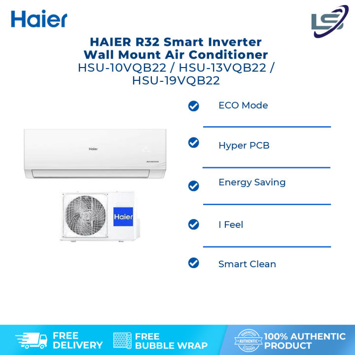 HAIER 1HP/1.5HP/2HP R32 Smart Inverter Wall Mount Air Conditioner HSU ...
