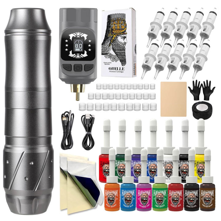 CNC Tattoo Rotary Pen Type Machine Kit Wireless Powerful Strong Quiet ...