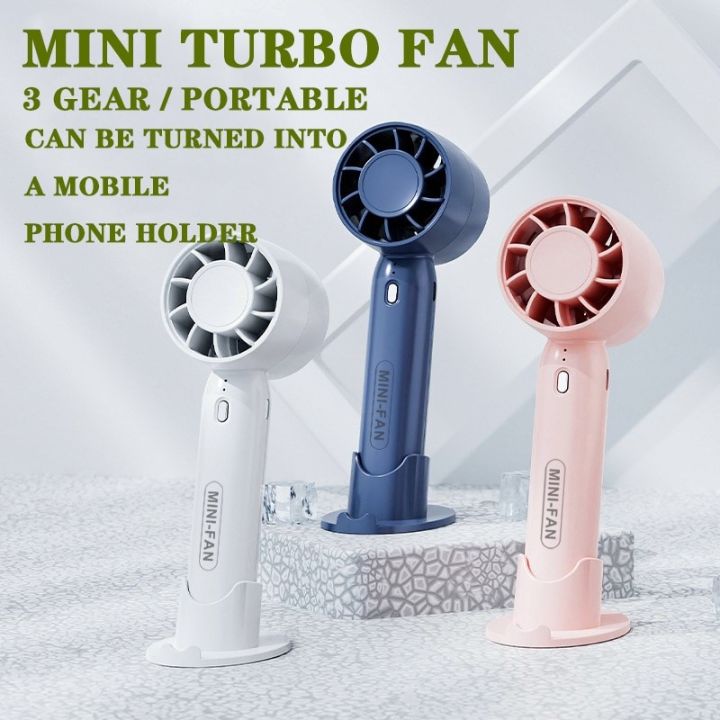 Mini Turbo Fan Portable Handheld USB Charging Fan Rechargeable Quiet ...