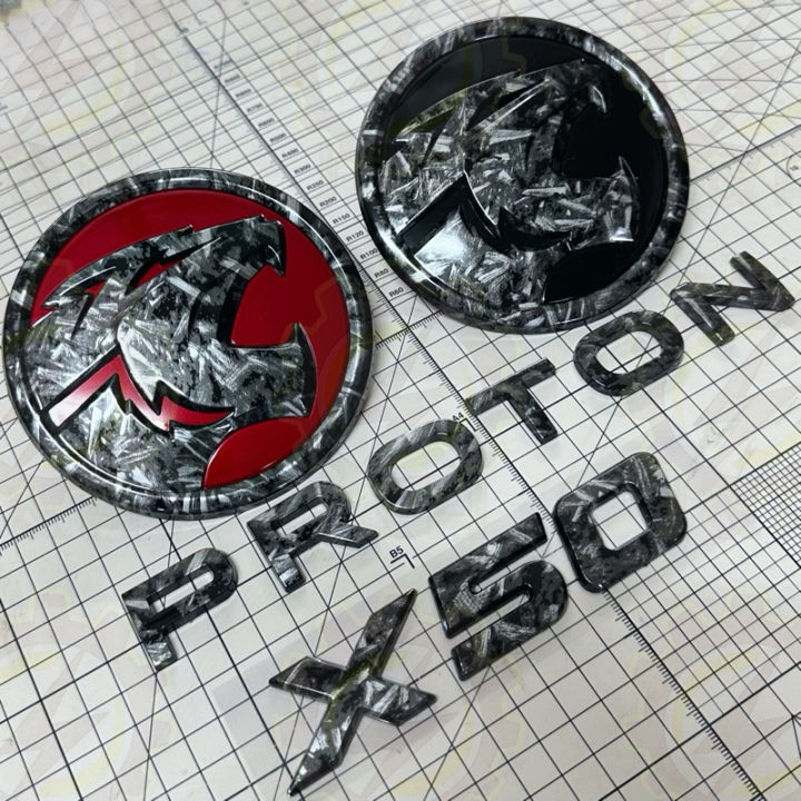 🎊SUPER COMBO SET🎊 ORIGINAL SIZE PROTON X50 FORGED SILVER CARBON LOGO ...