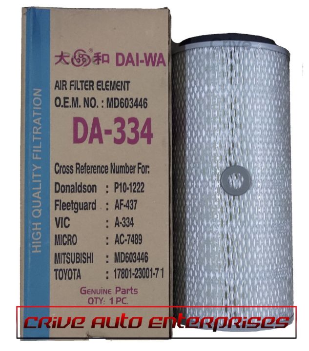 GENUINE Daiwa DA-334 Air Filter for Mitsubishi Canter, L300 [4D56 ...