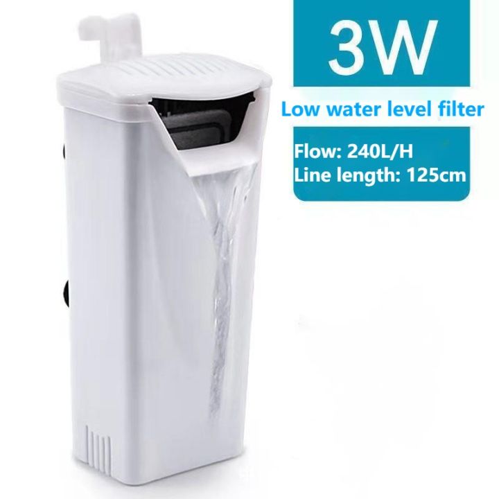 ♣℗ 220V 3W Turtle Tank Filter Low Water Level Shallow Water Small Fish ...