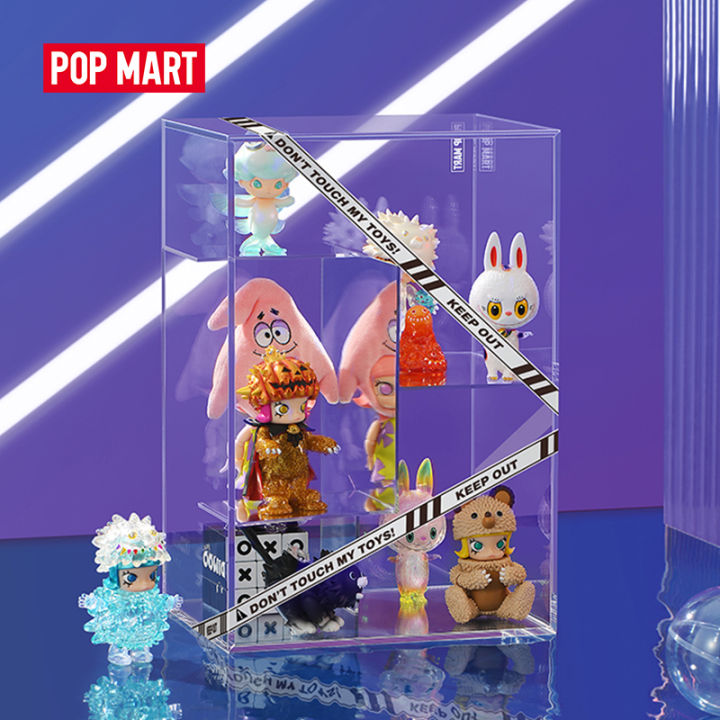 POP MART กล่องแสดงอะคริลิคของเล่นขาตั้งจอแสดงผลของเล่นชั้นวางจอแสดงผล ...