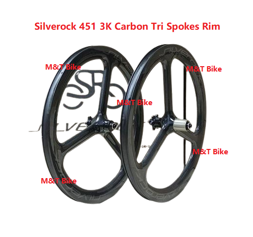 [SG SELLER] SILVEROCK Carbon Trispoke Wheels 20" 1 1/8" 451 Rim Brake ...