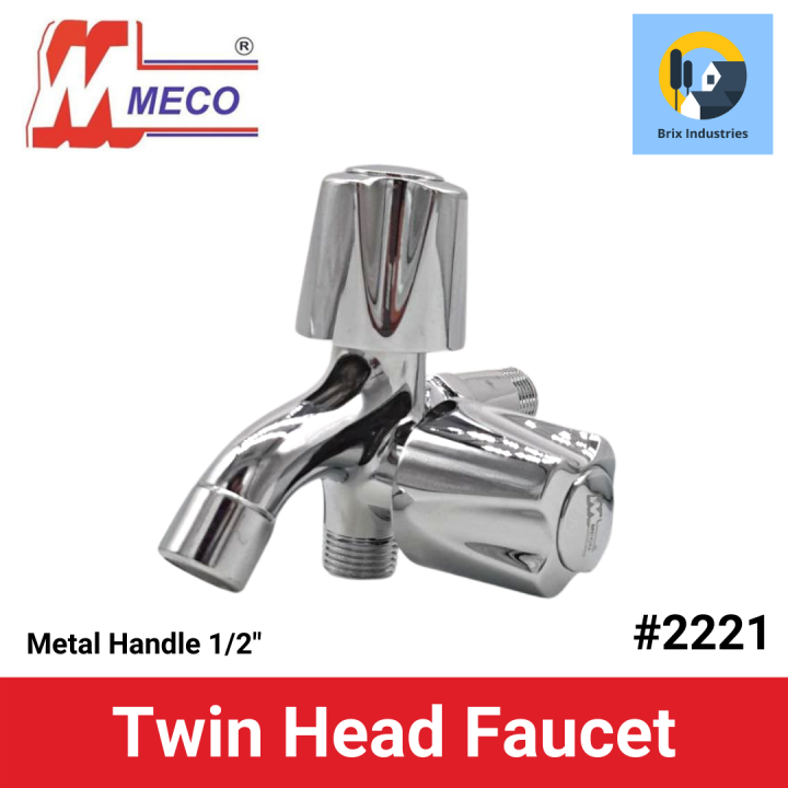 Meco Twin Head Faucet Metal Handle 1/2" #2221 Brix Industries Manila ...