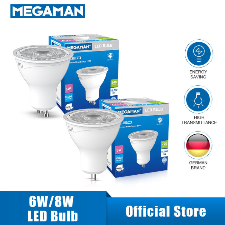 Megaman LED GU5.3/GU10 6W/8W Track Light Bulb MR16 3000K 4000K 6500K ...