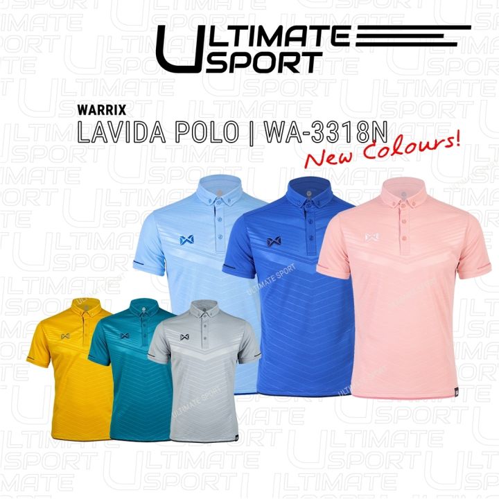 Warrix เสื้อโปโลวาริกซ์แขนสั้น พิมพ์ลาย วอริกซ์ WA-3318N 3318 LAVIDA สีใหม่ ทอง,เขียว,คราม ใส่ ...