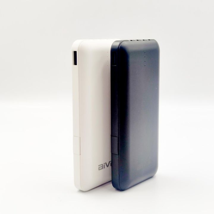 AIVR Y112 10,000mAh Powerbank with Built-in 3-in-1 Cable (Black / White ...