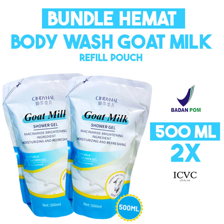 ICVC - PAKET 2 IN 1 CINDYNAL Refill Goat Milk Shower Gel 500ML / Sabun ...