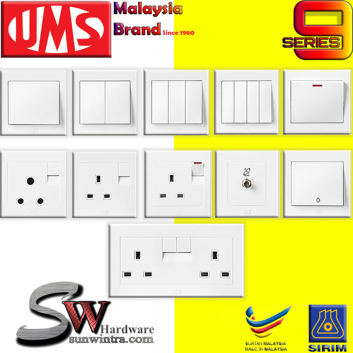 UMS 9 SERIES SWITCHES & SOCKETS SIRIM APPROVED (White Color) OFFER ...