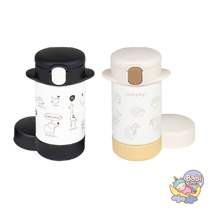 แก้วน้ำสแตนเลส 2 ฝารุ่นสลิม 160 ml. 2WAY stainless slim mug Richell ...