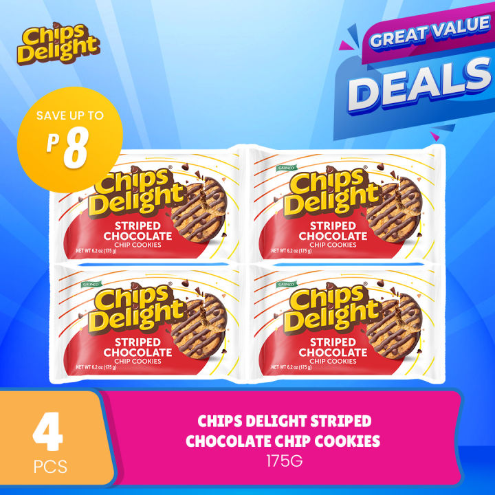 Chips Delight Striped Chocolate Chip Cookies 175g (4 PACKS) | Lazada PH